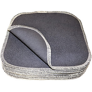 EcoPeaceful Reusable Baby Wipes Washable - All 100% Organic Cotton. Multipurpose: Baby Wipes Cloth, Washcloth, Paperless Towels, Napkins, Reusable Paper Towels. Made in USA (8"x8", Graphite)