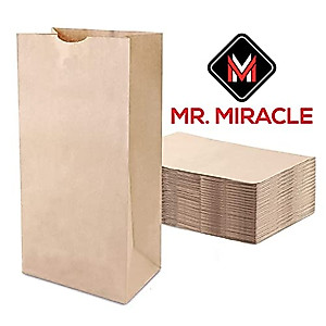 Mr Miracle Paper Bags Pack of 100 (Brown, 8Lb)