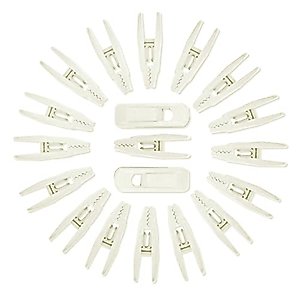 CLOSET ACCESSORIES Velvet Clips, 20 Pack, Durable Non- Breaking Material, Matching Hangers of Our Brand and Your existing Velvet Hanger, Suitable to Hang Many Types of Clothes. (Ivory)