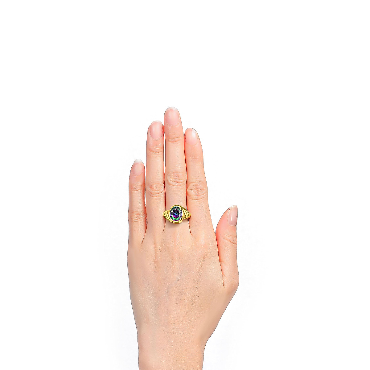 Rylos Rings for Women 14K Yellow Gold Ring Classic Designer Style Oval 12X10MM Solitaire Gemstone Ring June Alexandrite Jewelry for Women Size 10