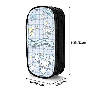 TECHOMANIA Kawaii Anime Pencil Case For Girls Portable Multifunction Cartoon Pencil Pouch Useful And Cute Double Zippers Pen Bag Gifts (Anime-1, Black)