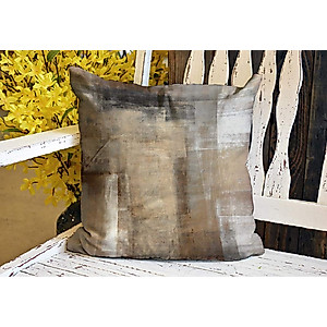 ONELZ Abstract Art Throw Pillow Covers, Brown and Beige Abstract Art Painting Double-Sided Cushion Cover 18 x 18 Decorative Home Gift Bed Pillowcase, Abstract Art 12