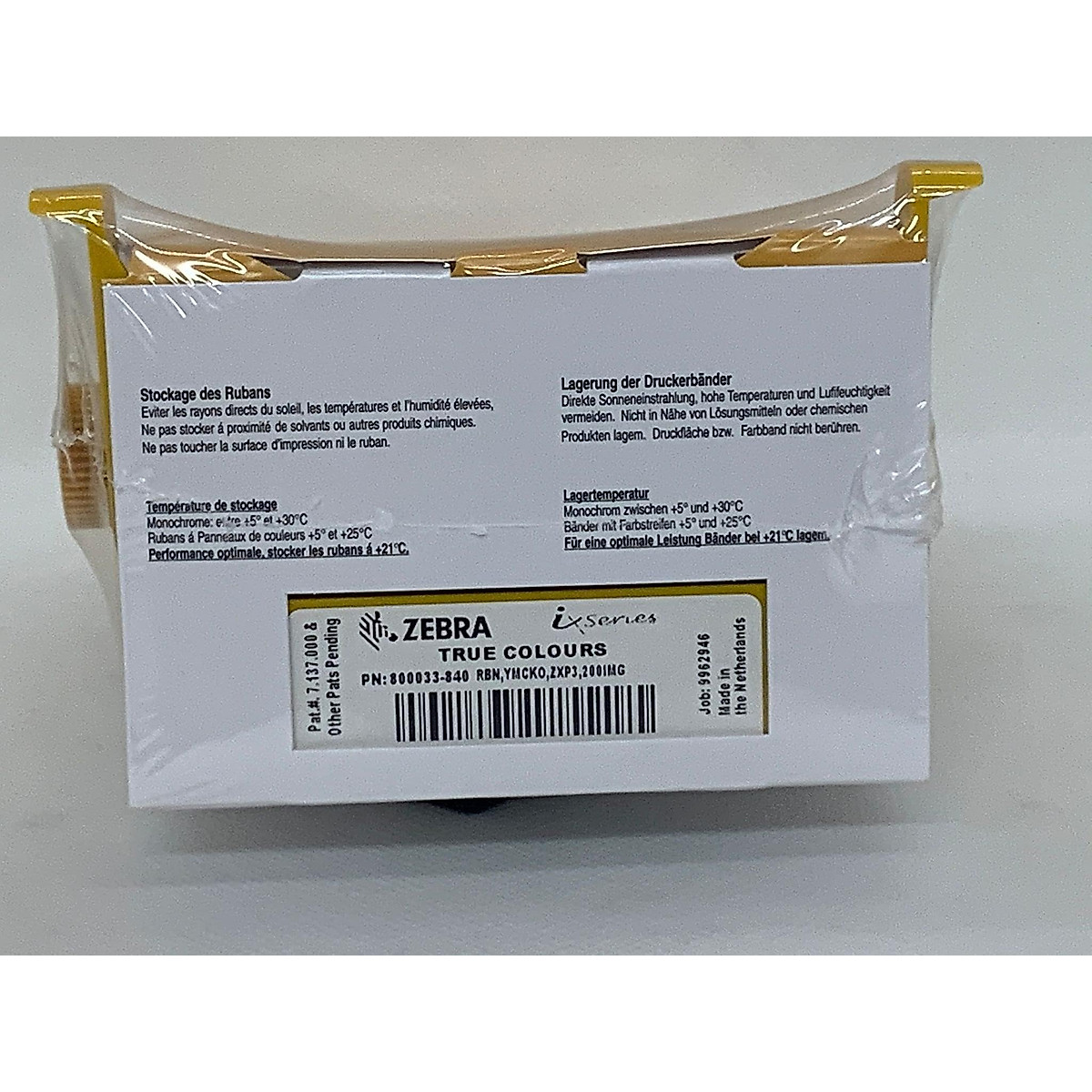 Zebra 800033-840 True Colours iX Series YMCKO Color Ribbon for ZXP Series 3 Card Printers. 200 Prints.