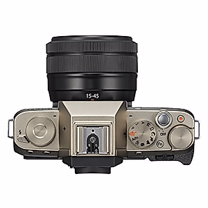 Fujifilm X-T100 Mirrorless Digital Camera w/XC15-45mmF3.5-5.6 OIS PZ Lens - Champagne Gold