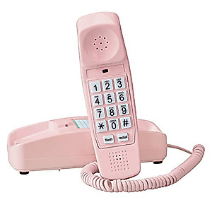 Golden Eagle Trimline Corded Telephone - Design from 60s with Modern Electronics - Pink