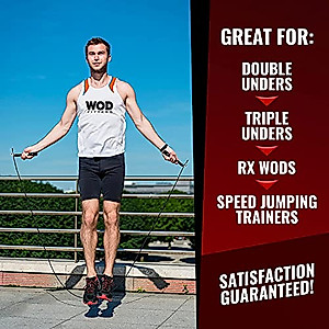 WODFitters Ultra Speed Cable Jump Rope - Adjustable Speed Rope for Double Unders