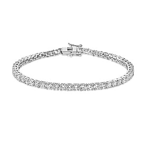 Lavari Jewelers 6 Carat Lab Grown Diamond Tennis Bracelet for Women - 925 Sterling Silver 7.25 Inches Long Bracelet (G-H, VS2-SI1, 6 cttw) Box with Tongue and Safety Clasp