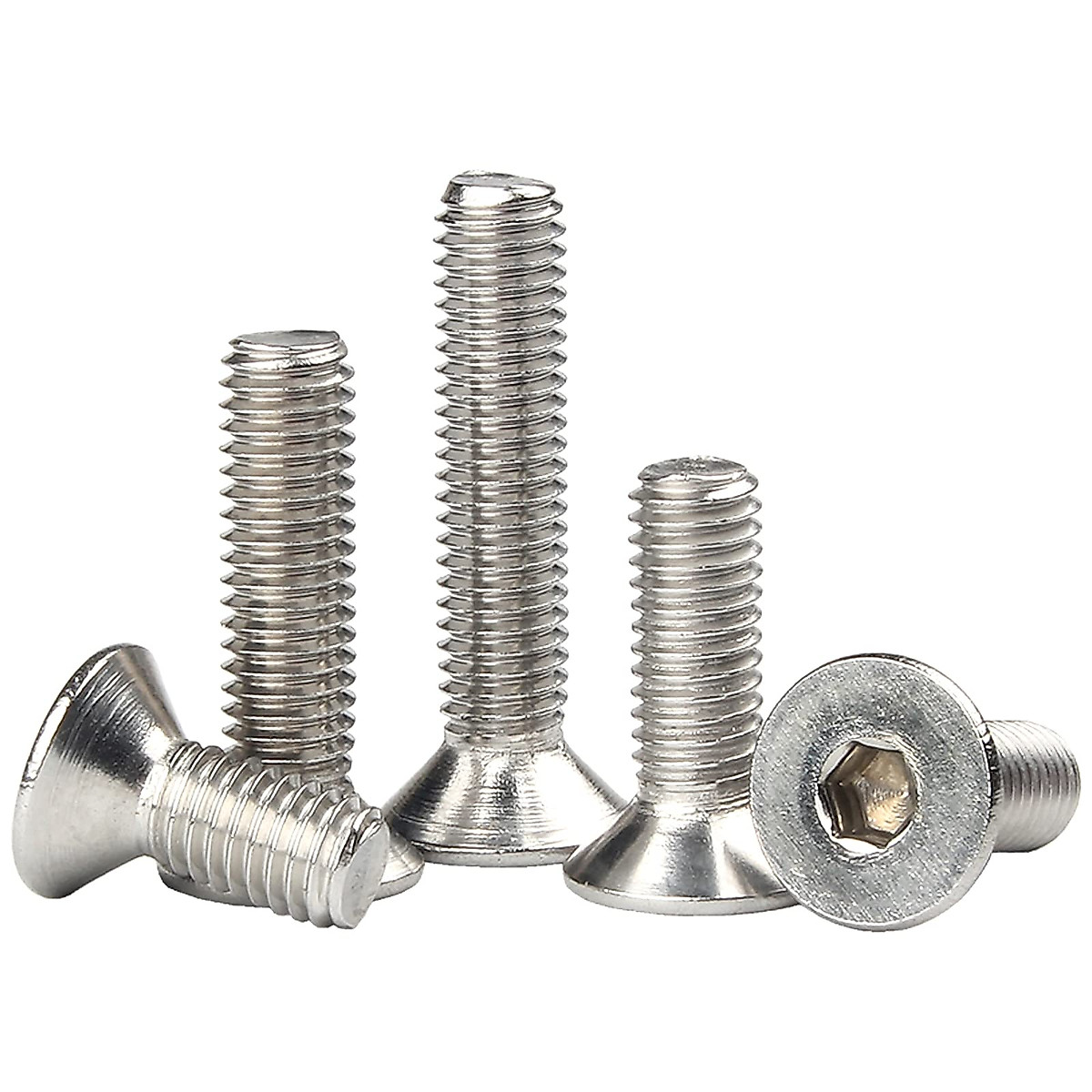 M4-0.7 x 70mm Flat Head Socket Cap Screws Bolts, Stainless Steel 18-8 (304), Bright Finish, Allen Socket Drive,Machine Screws Inner Hex Screw Fasteners Bolts 25 Pcs
