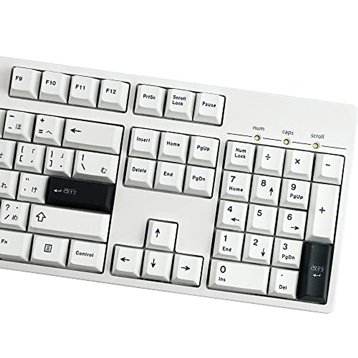 Premium PBT Minimalist Black and White Keycaps - Cherry Profile, DYE Sublimation, 129 Keys for Cherry MX Switches Mechanical Keyboards
