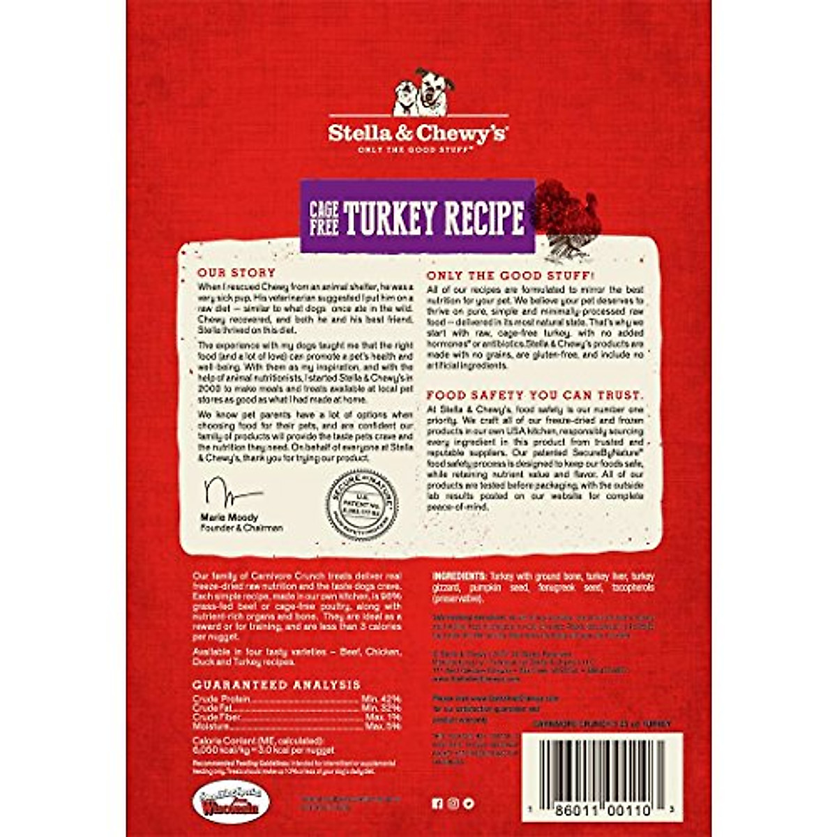 Stella & Chewy's Freeze-Dried Raw Carnivore Crunch Cage-Free Turkey Recipe Dog Treats – 3.25 oz. Bag