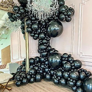 Black Balloons 55 pcs Black Party Latex Balloon 18inch 12inch 5inch for Birthday Baby Bridal Shower Wedding Party Decorations