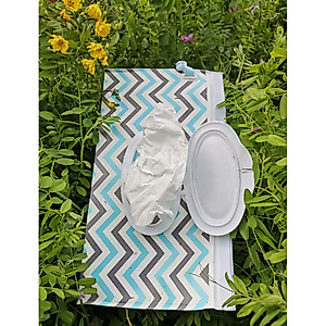 6 Pack Portable Wet Wipe Pouch Dispenser,Reusable & Refillable Portable Baby Lightweight Wipes Holder Case,Handy & Eco Friendly Travel Wipes Bag (Blue & Black & White)