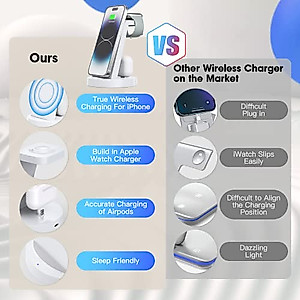 3 in 1 Charging Station for iPhone - Wireless Charger for Apple Products Multiple Devices - Charging Dock Stand for AirPods (for iPhone 15 14 13 pro 12 11 X Max)