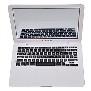 ebuddy Mini Dollhouse Toy Cat Laptop Tiny Fake Computer Mirror for Cat (White)