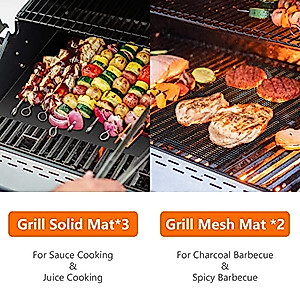 Grilling Accessories,BBQ Accessories with Silicone BBQ Gloves,Grill Mats,Grill mesh Mats,Food Grade Meat Claws, Digital Meat Thermometer, BBQ Grill Tools Set for Barbecue Roasting Baking