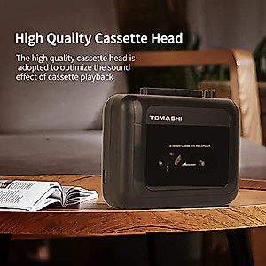 TOMASHI Portable Stereo Cassette Player Tape Recorder Walkman with Microphone,Headphone Jack-, Cassette Player 4.77 x 3.62 x 1.49inch,