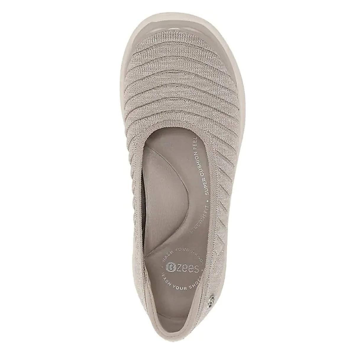 BZees Women's Legato Slip-On Flat Ballet, Taupe, 9
