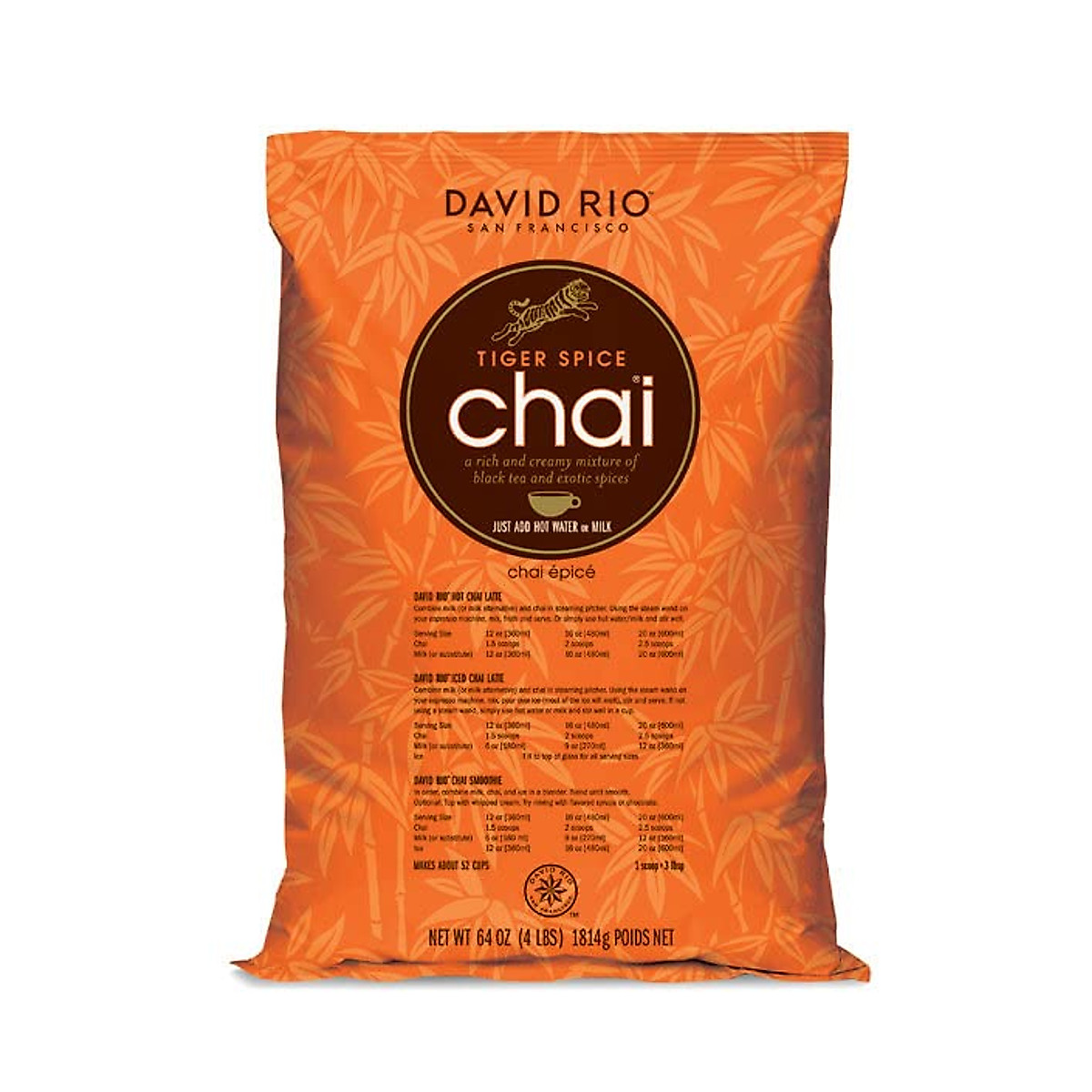 David Rio Tiger Spice Chai, Two 4 Lb. Bags