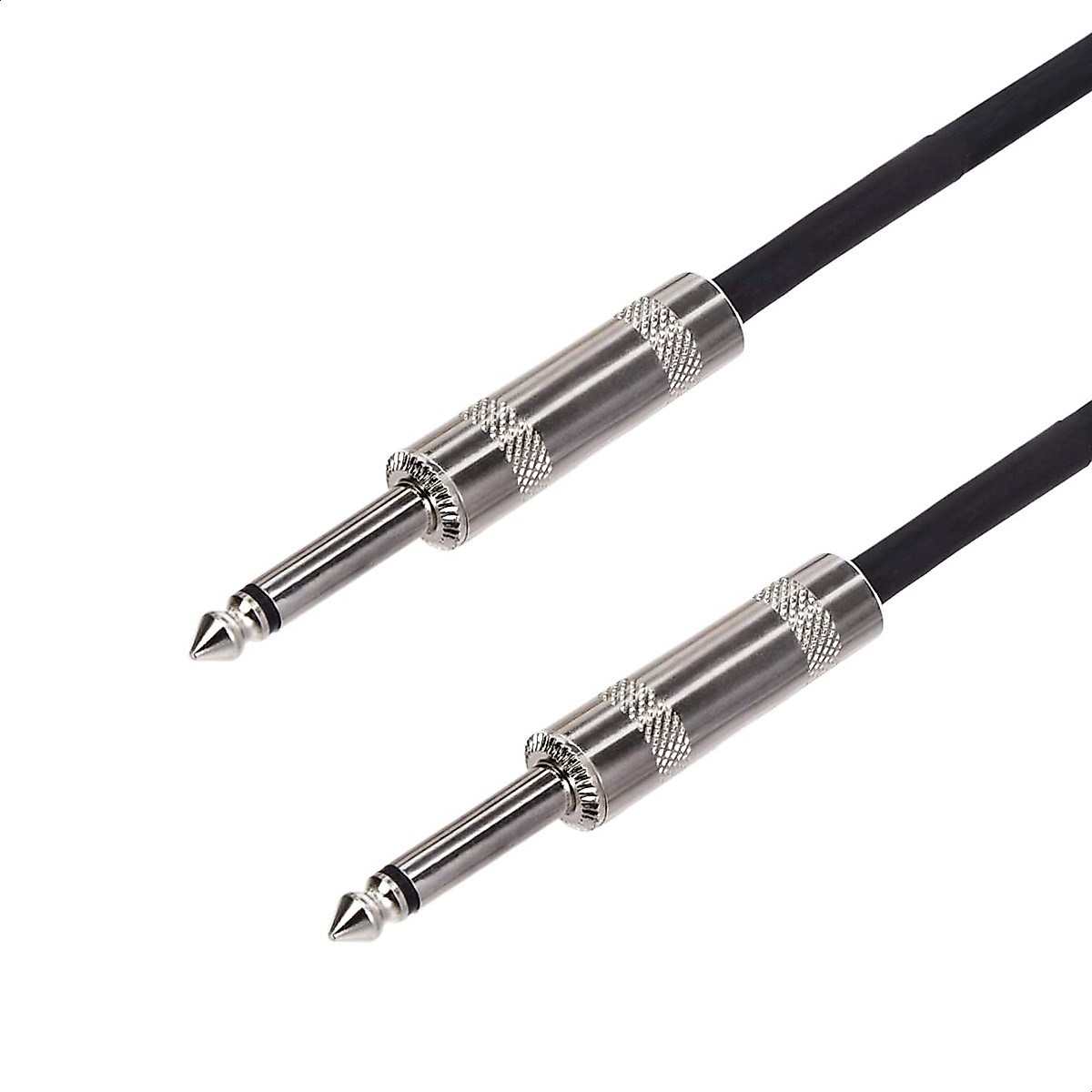 Amazon Basics TS 1/4 Inch Right-Angle Instrument Cable for Electric Guitar, 10 Foot, Black