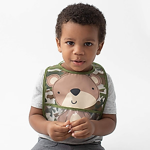 Neat Solutions 2 Pack Water Resistant Toddler Bib Set - Bear & Raccoon, Multi