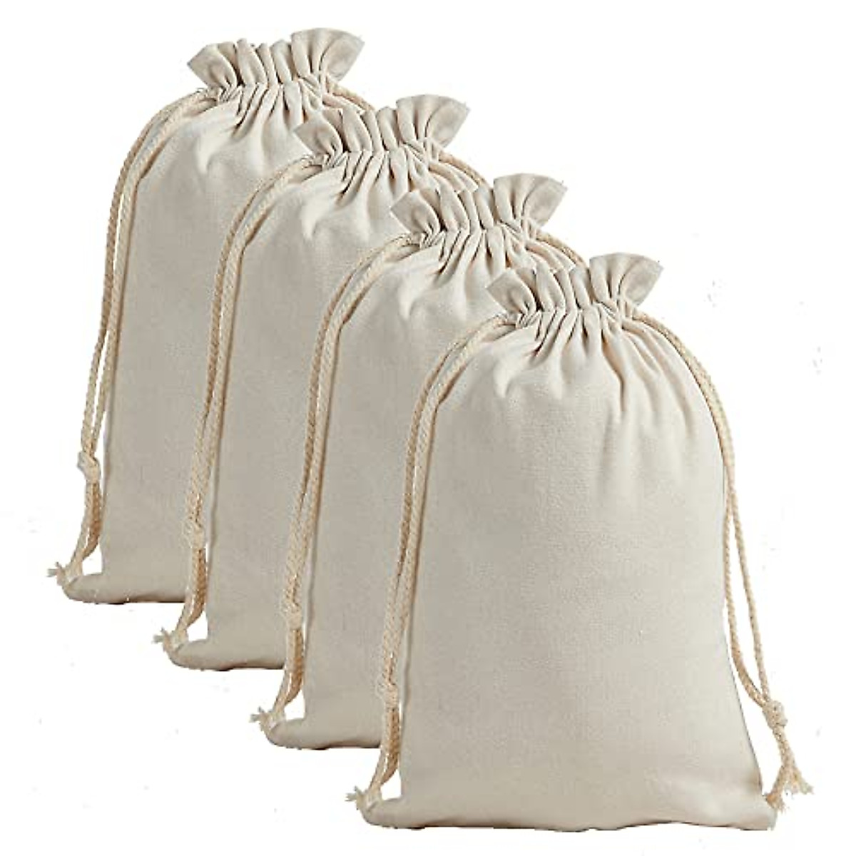 4 Pack Large Christmas Bags Drawstring Canvas,18.9"x26.8" Blank Christmas Gifts Santa Sack Bags DIY Extra Large Reusable Burlap Xmas Gift Heavy Duty Laundry Bags with Drawstring