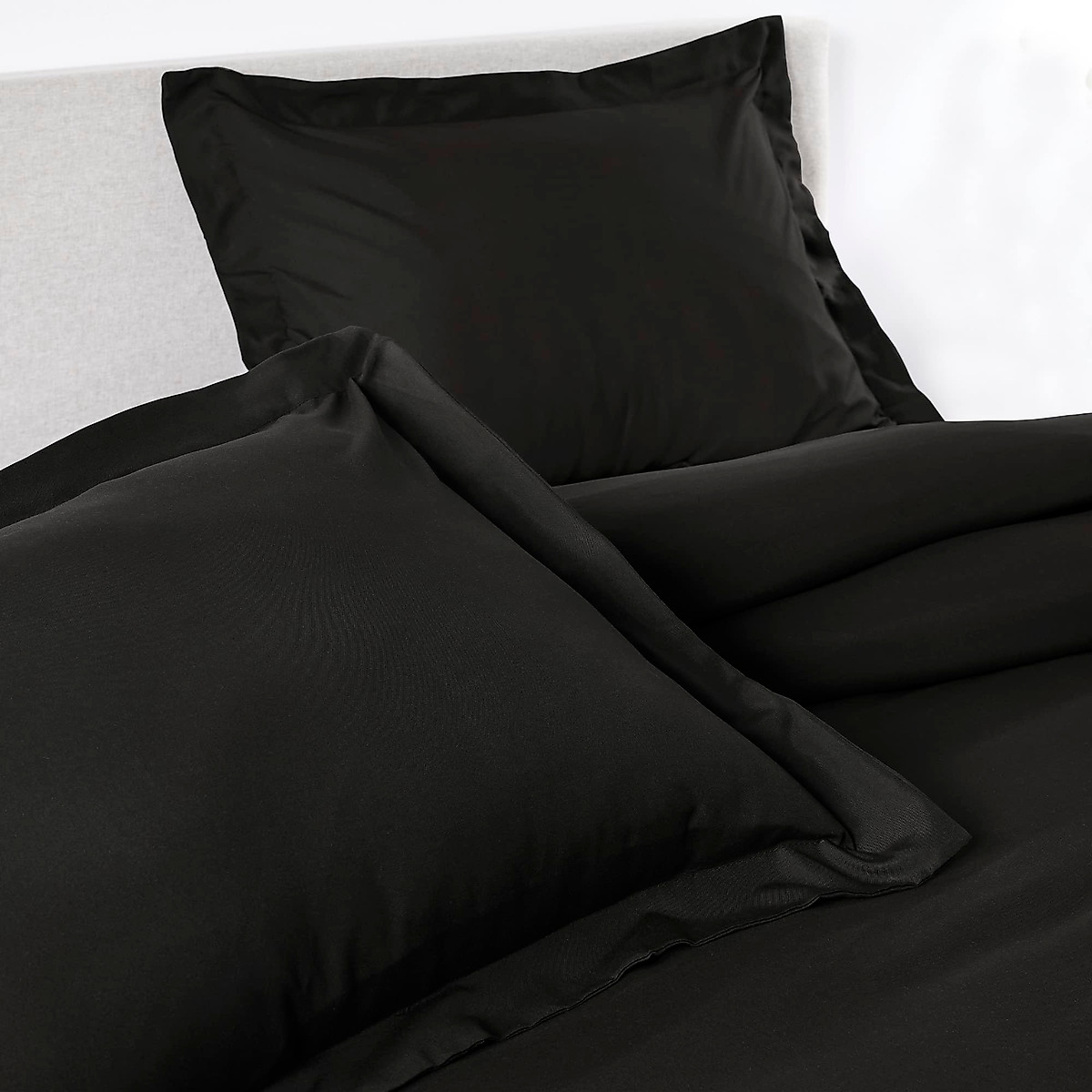 PeachSkinSheets 1500tc Level of Softness Soft Cooling Duvet Cover Set | King/Cali King Size - Midnight Black