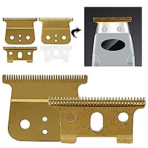 Hair Clipper Blade, 2pcs Steel Replacement Electric Hair Clipper Blade Hair Trimmer Metal Replacement Cutter Head Tool(Gold)