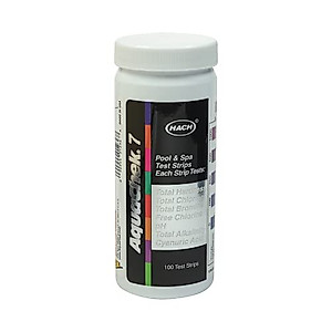 AquaChek 7-Way Pool and Spa Test Strips - Silver Pool Test Strips For pH, Total Chlorine, Free Chlorine, Bromine, Alkalinity, Total Hardness, and Cyanuric Acid - Water Quality Testing Kit (100 Strips)