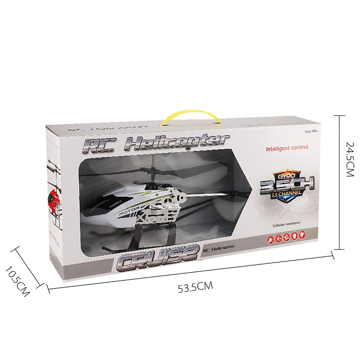 Remote Control Helicopter, 528 Aircraft with Altitude Hold, One Key take Off/Landing, 3.5 Channel, Gyro Stabilizer and High &Low Speed, LED Light for Indoor to Fly for Kids and Beginners (Bule)