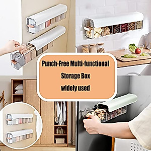 FETNHU Punch-Free Multi-functional Storage Box, 2023 New Hanging Plastic Drawer Storage Boxes With Lids, Clear Wall Mounted Drawer Organizer for Underwear/Socks/Seasoning/Ties/Storage Box (3pcs)