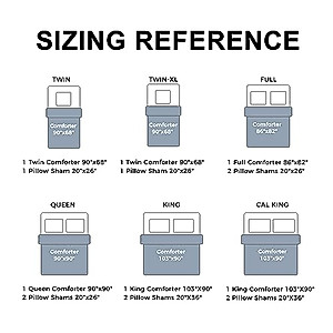 Shatex Full Size Comforter Set (86x82Inch) 3 Pieces,Cozy Bedding for All Season,Blue Bohemian Stripes Comforter,Ultra Soft 100% Microfiber Polyester,Triangle Comforter with 2 Pillow Shams (20x26Inch)