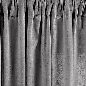 Lush Decor Boho Pom Pom Tassel Linen Window Curtain Panel (Single Panel), 84" L x 52" W, Dark Gray