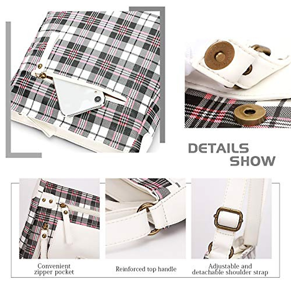 KL928 Crossbody Bags for Women Shoulder Purses and Handbags, L-white