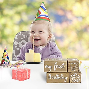 Baby Monthly Milestone Blocks for Boy or Girl, 7 Blocks, Milestones Age Block Set for Baby Shower, Pregnancy Countdown, Baby Age Photo Blocks