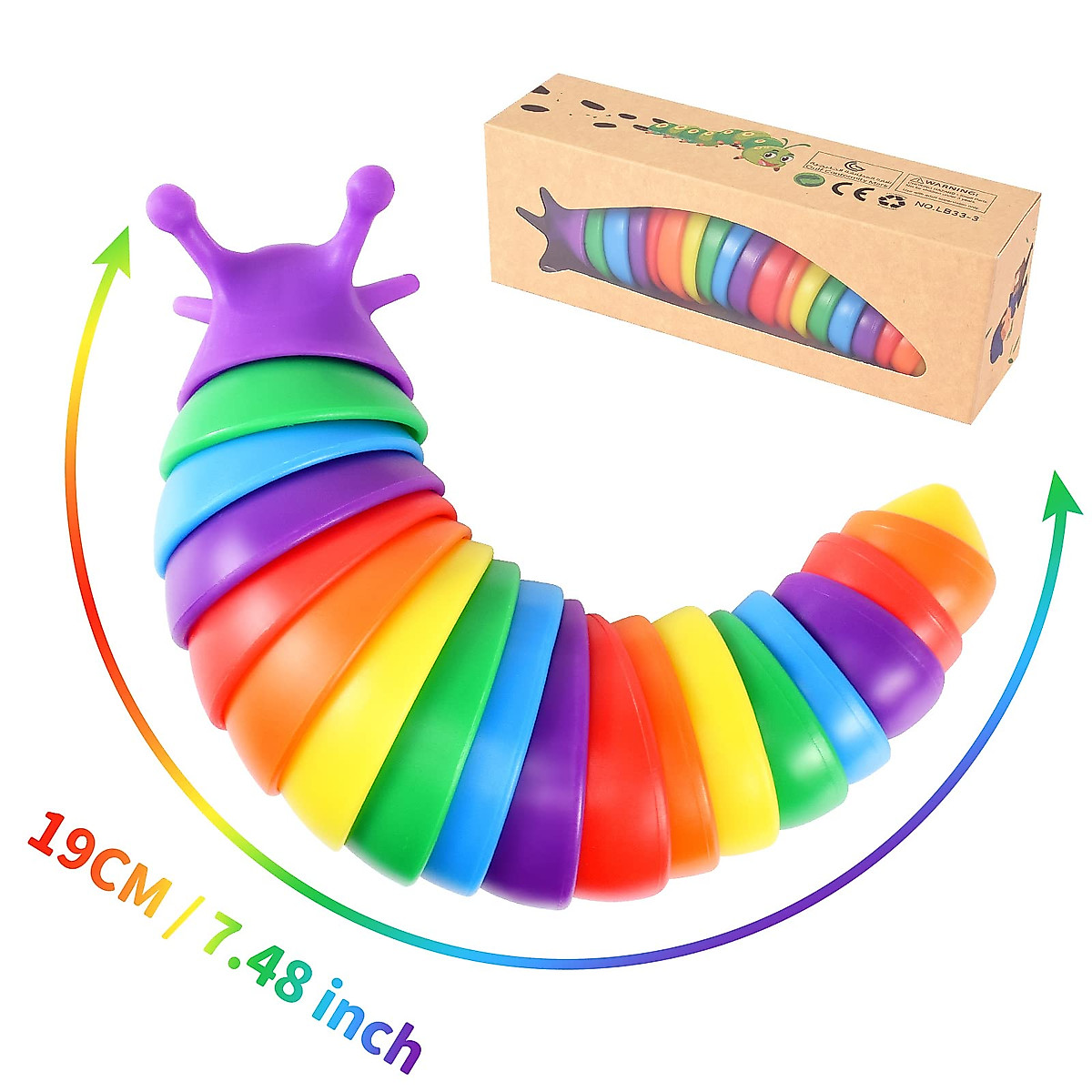 Sensory Fidget Toys for Kids and Adults, Slug Sensory Toys for Autistic Children Baby & Toddler Bluey Toys, Slinky Fidget Toys Adults Fidgets for Classroom Toys Toddler Toys for Children Age 3+