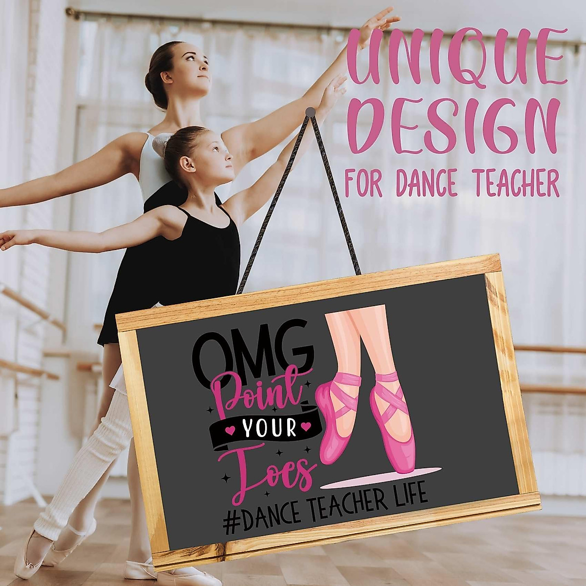 Onebttl Dance Teacher Appreciation Gift - OMG Point Your Toes - 20oz/590ml Stainless Steel Insulated Tumbler for Women, Her (White)