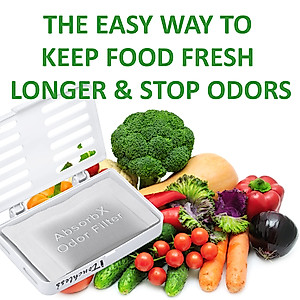 iTouchless AbsorbX Odor Removal Kit with Replaceable Deodorizer, Stick On Deodorizer Activated Carbon Filters eliminate smell in Closet, Drawer, Pantry, Shoe Rack, Locker, Trash Can (2-Pack)