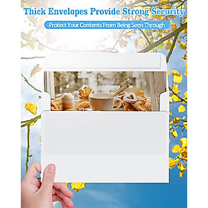 Poever Blank-Cards-and-Envelopes 60 Pack - 4 x 5.5 Folded Cardstock with A2 White Envelopes-for-Invitation, Heavyweight Blank-Note-Cards-and-Envelopes Self Seal Printable for Greeting Party Birthday