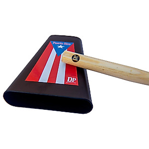 DP Music Puerto Rico Flag 8 Inch Metal Cow Bell Noise Maker with Beater and Bag - Cowbell for Sporting, Football Games, Events - Percussion Musical Instrument