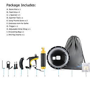 SOONSUN Dome Port for GoPro Hero 8 Black Camera, 6 Inch Snorkeling Underwater Diving Dome Port Lens with Waterproof Housing Case Trigger and Floating Bobber Handle for GoPro Hero8 Black Action Camera