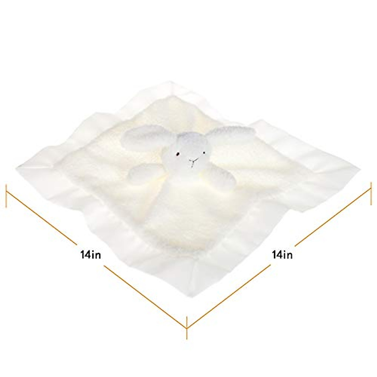 Apricot Lamb Stuffed Animals Soft Security Blanket White Bunny Rabbit Infant Nursery Character Blanket Luxury Snuggler Plush(White Bunny, 14 Inches)