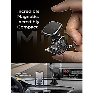 LISEN Magnetic Phone Holder for Car 6 Military Magnets Magnetic Phone Mount [2 Mounting Options] 3 Metal Plates Dashboard Car Vent Phone Holder for iPhone 14 Pro Max,Tablets, All Phones