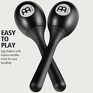 Meinl Percussion PEMBK Plastic Egg Maracas, Black