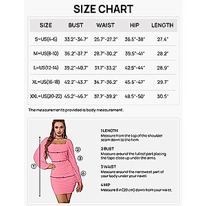 MEROKEETY Women Square Neck Long Sleeve Mesh Ruched Bodycon Cocktail Party Mini Dress Red Medium