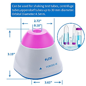 Mini Vortex Mixer HuXi Lab Vortex Shaker, 3000RPM Portable Vortexer with Touch Function for Nail Polish, Eyelash Adhesives, Pigments, Acrylic Paints Mixing, Test Tubes and Centrifuge Tubes 50ML