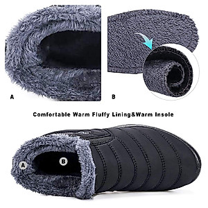 HARENCE Snow Boots for Women Winter Boot with Comfortable Warm Fur Lined Ankle Booties Outdoor Slip On Waterproof Short Boots