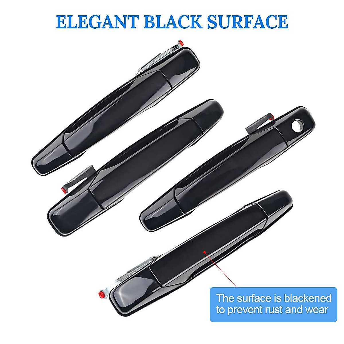 JDMON Compatible with Exterior Door Handle 4Pcs Front & Rear Driver & Passenger Side Chevy Silverado Tahoe Suburban GMC Sierra Yukon Cadillac Escalade Pickup SUV 2007-2013 Replaces 20828237, 20954796