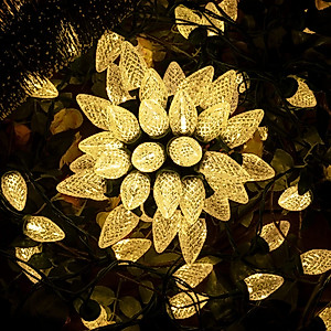 Brightown C9 LED Christmas String Lights, 66ft 100 LED Waterproof Strawberry String Lights, Plug-in Extendable Green Wire Lights String for Outdoor Indoor Outside Patio Wedding Party Decoration