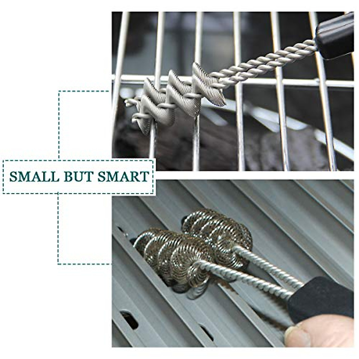 Grill Brush for Big Green Egg Stainless Steel Barbecue Grill Brush BBQ Grill Cleaning Bristle Free Brush 7.5" Long Handle Cleaner for Big Green Egg ,Weber,Stainless Steel& Porcelain Barbecue Grates
