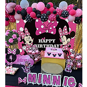 GCH Cartoon Photography Backdrop Girl 1st Birthday Background Princess Girls Hot Pink Decoration for Kids Baby Shower Party Supplies Banner Studio Props Customized Backdrops (5X3FT)